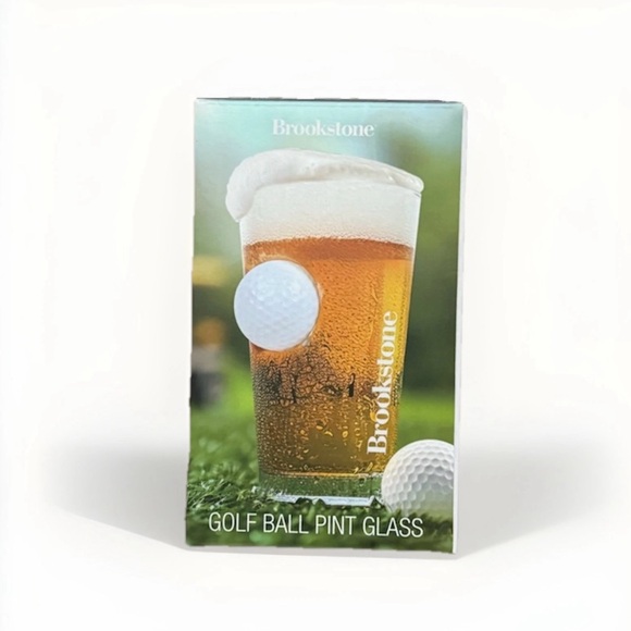 Brookstone | Dining | Brookstone White Golf Ball Pint Glass | Poshmark